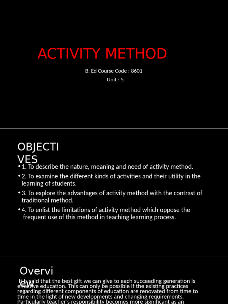 Unit 5 Activity Method | PDF