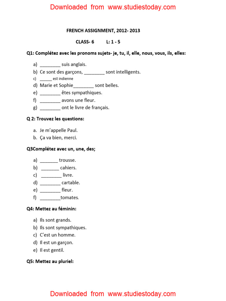 Cbse Class 5 FR Sample Paper-1 | PDF