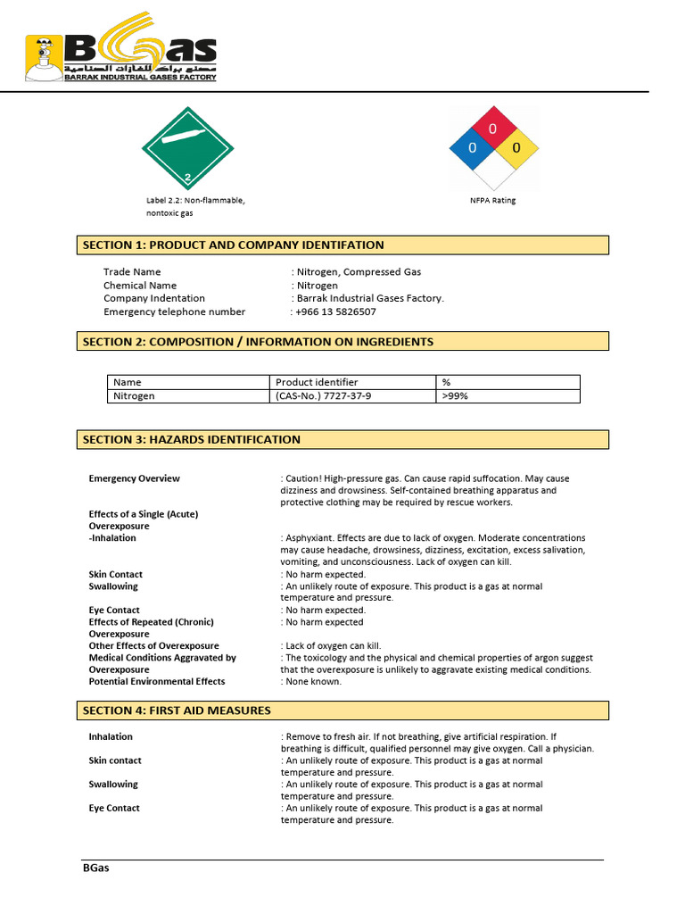 N2 MSDS | PDF