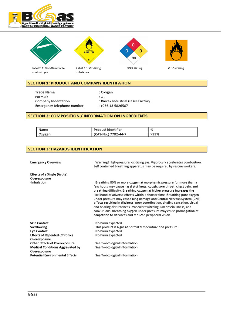 O2-MSDS | PDF
