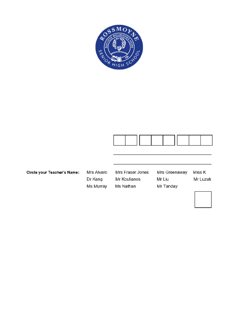 RSHS 2024 Yr12 Meth U3 S2 (V2) | PDF