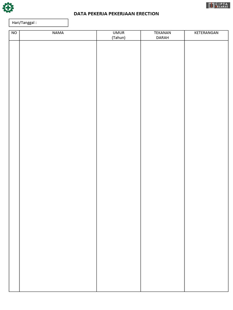Data Pekerja Pekerjaan Erection | PDF