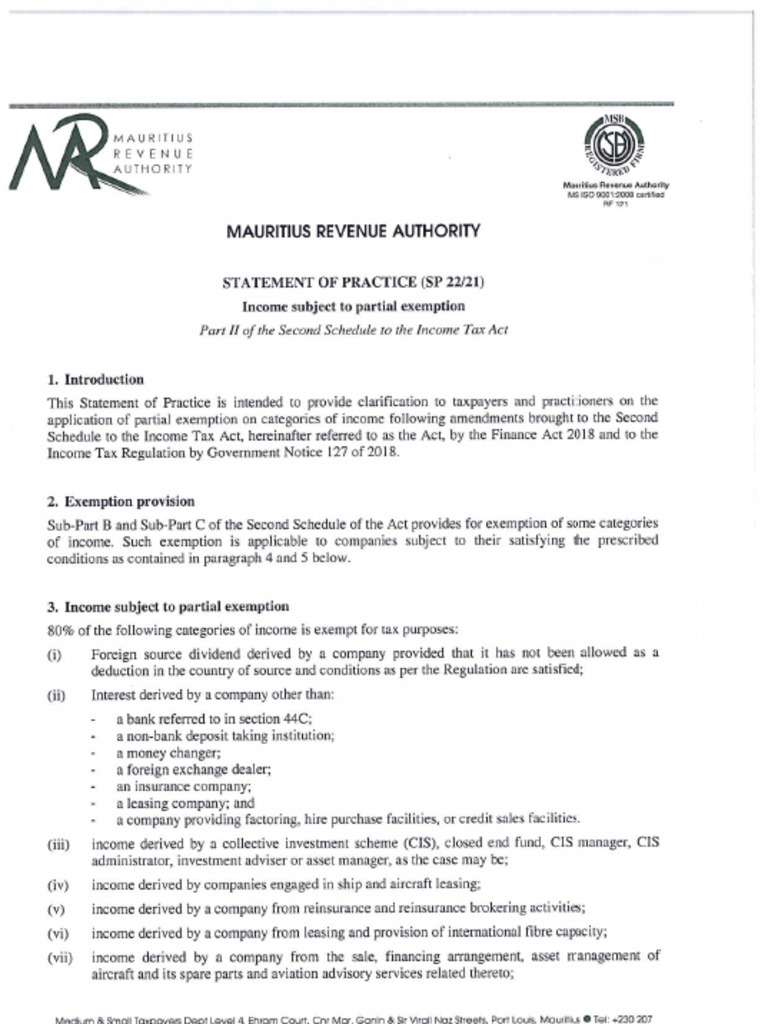 SOPPartial Exemption | PDF