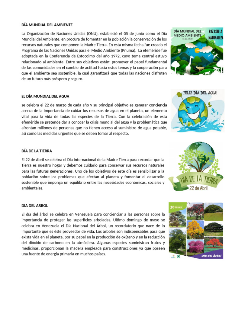 Día Mundial Del Ambiente | PDF