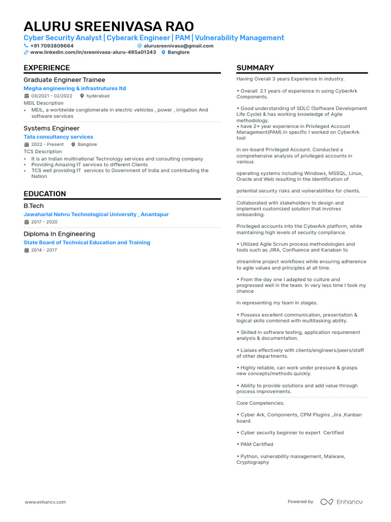 Sreenivasa Rao - CV - 1720071714544 - Sreenivasa Aluru | PDF