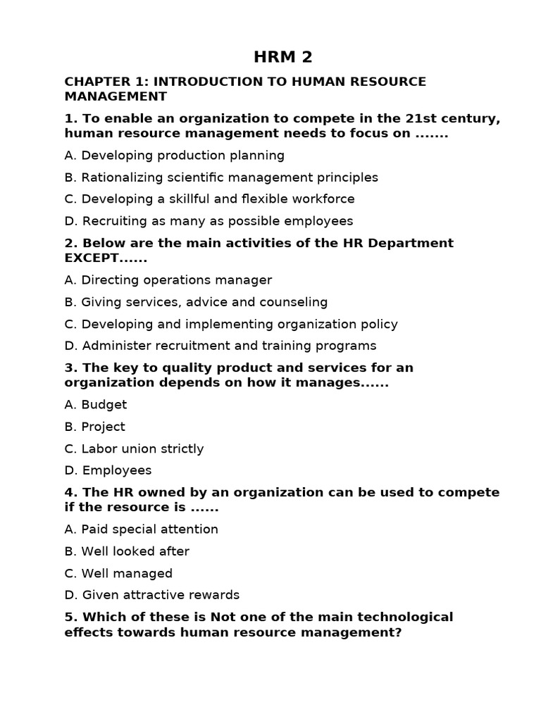Hrm 2 Pdf Human Resource Management Business