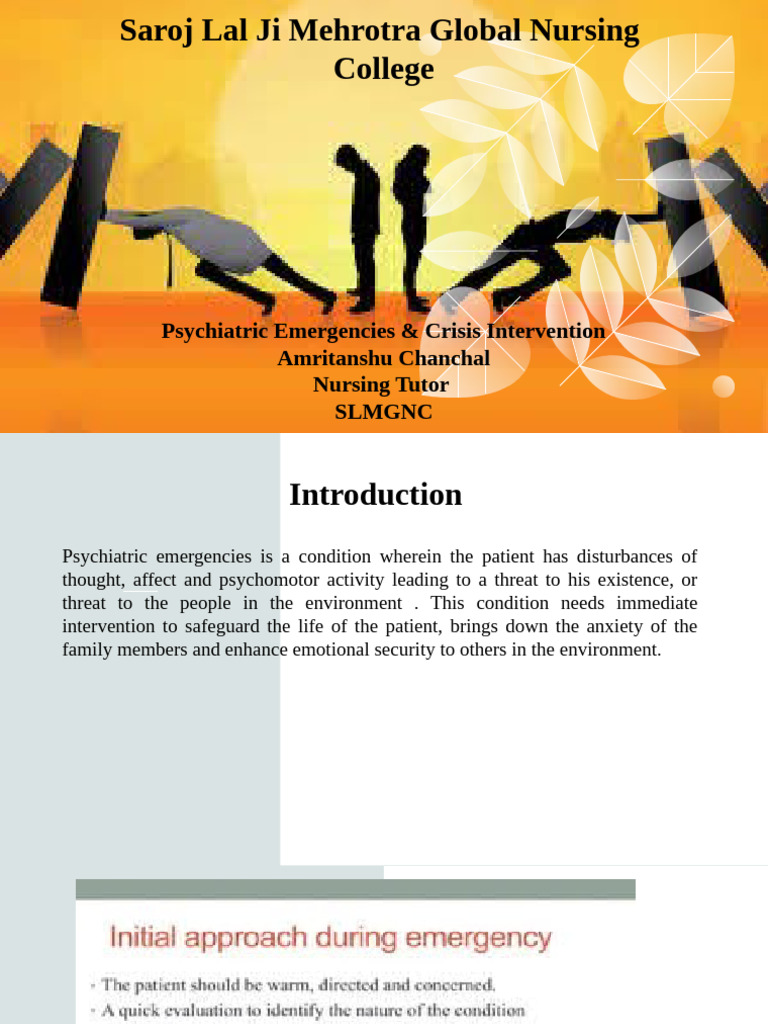 Managing Psychiatric Emergencies | PDF | Stress (Biology) | Grief
