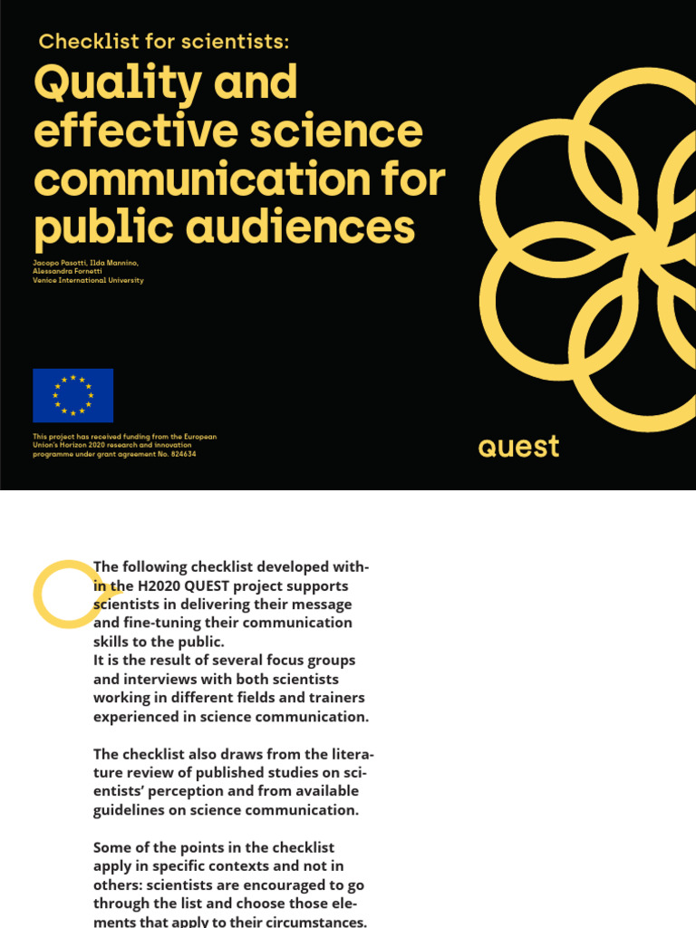 Leaflet - Checklist For Scientists | PDF