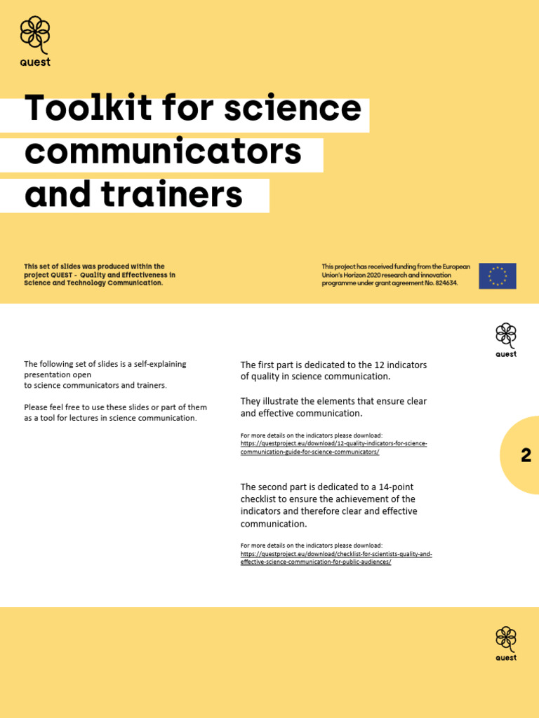 Toolkit For Science Communicators and Trainers | PDF
