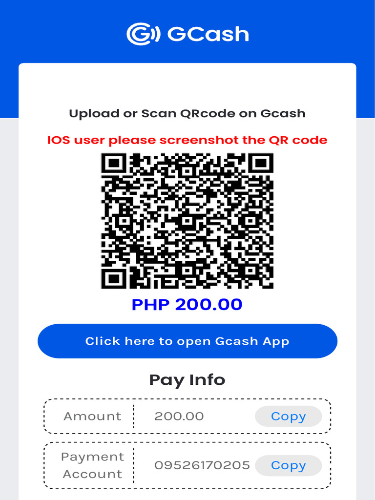 Upload or Scan Qrcode On Gcash: Ios User Please Screenshot The QR Code ...