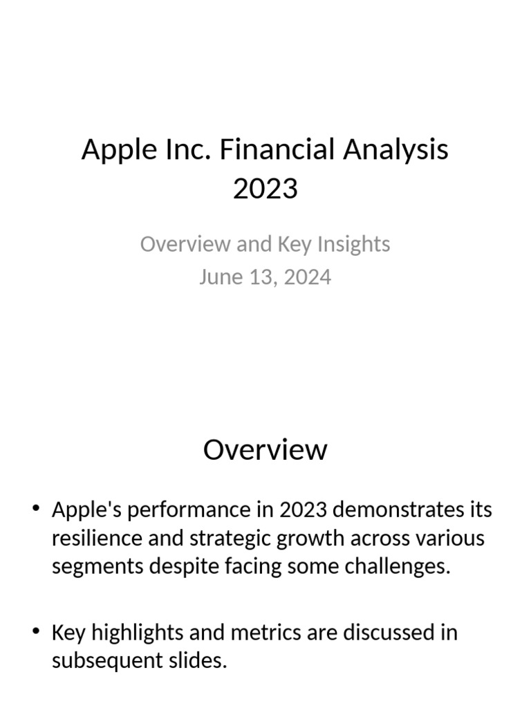 Apple Financial Analysis 2023 | PDF