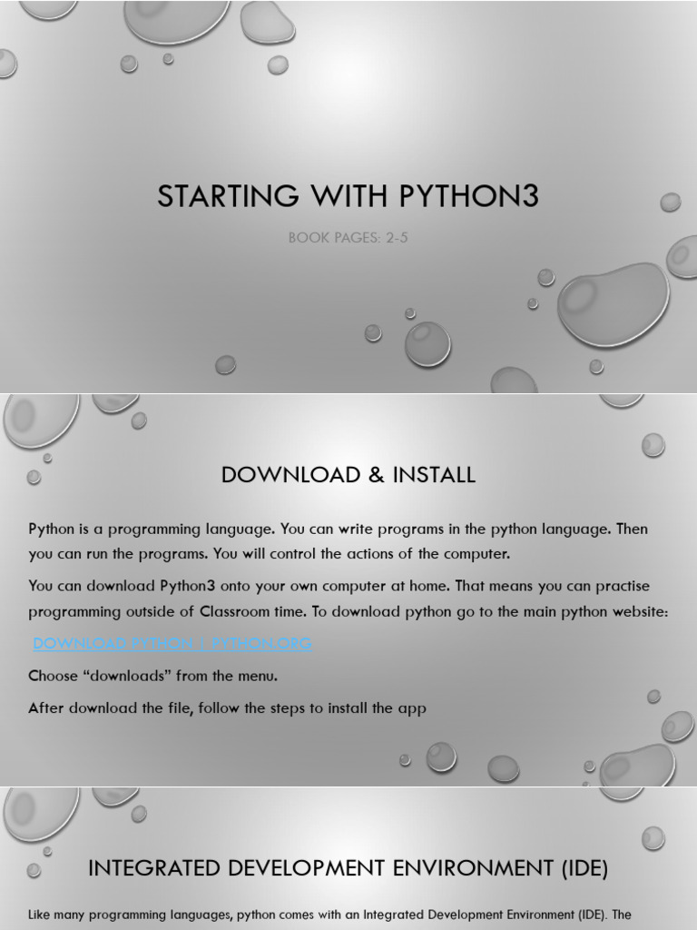 Starting With PYTHON3 | PDF