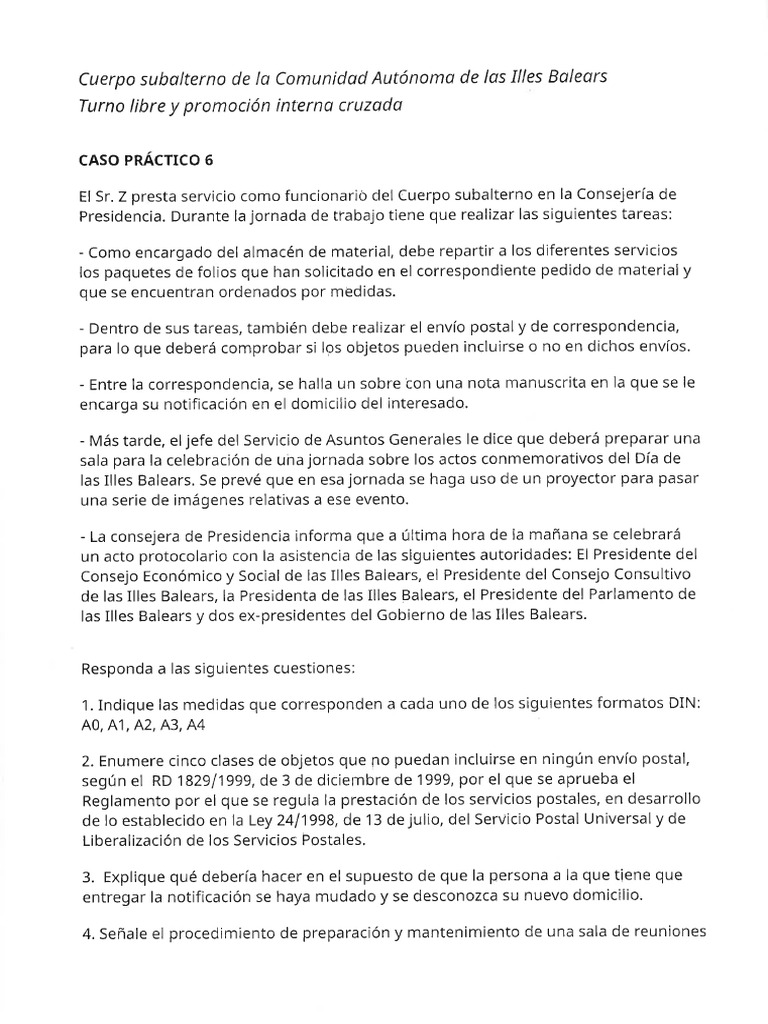 Subalterno Caso Practico 06 | PDF
