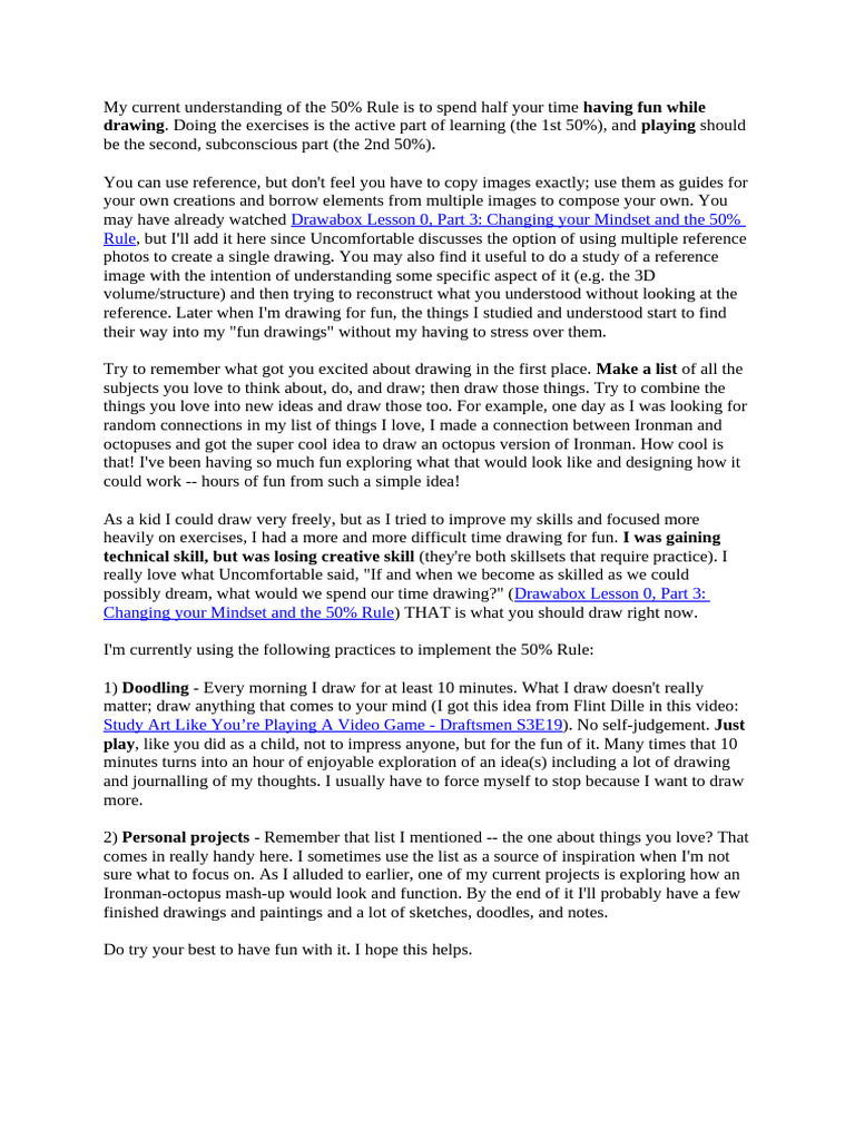 drawabox 50 percent rule | PDF