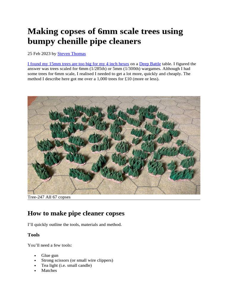 Making Copses of 6mm Scale Trees Using Bumpy Chenille Pipe Cleaners | PDF