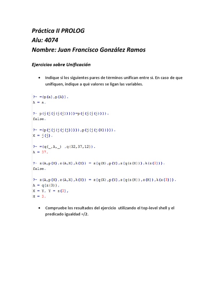Práctica II PROLOG | PDF