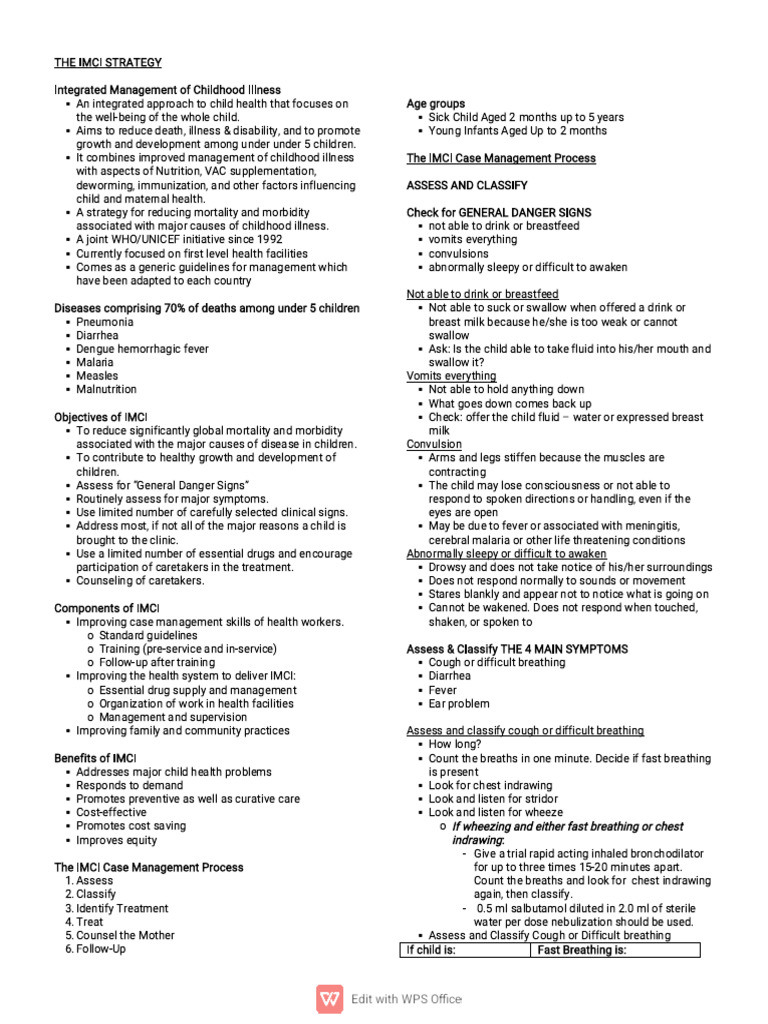 The Imci Strategy Updated | PDF | Pneumonia | Anemia