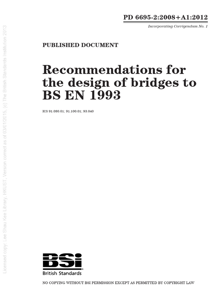 Recommendations For The Design of Bridges To BS EN 1993: Published ...