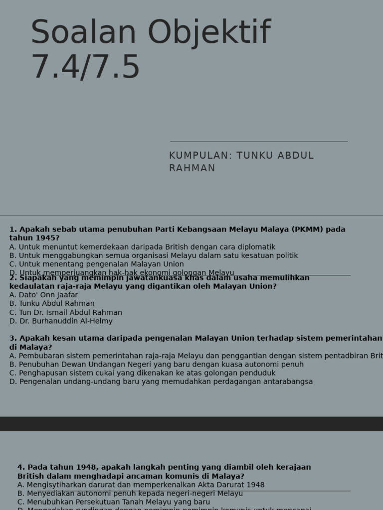 Soalan Objektif 7 | PDF
