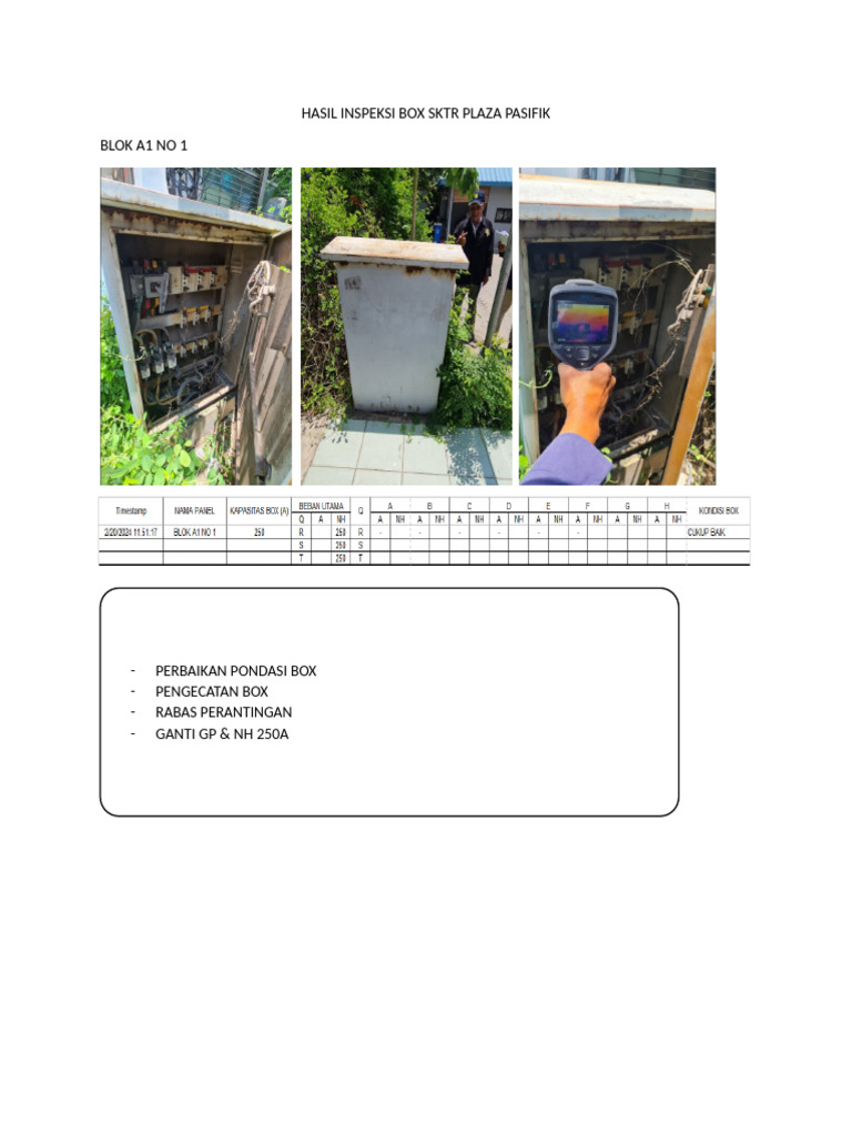 Hasil Inspeksi Box SKTR | PDF