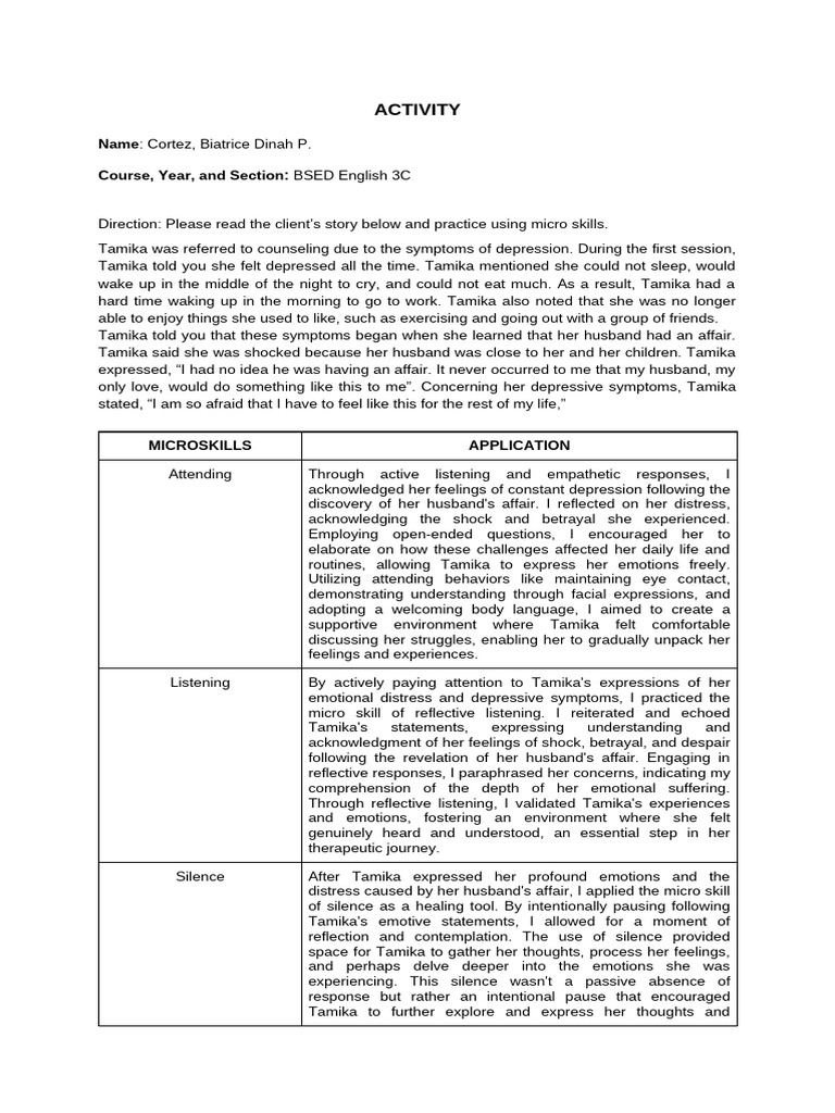 BIA G&C ACTIVITY. Professional Counseling | PDF