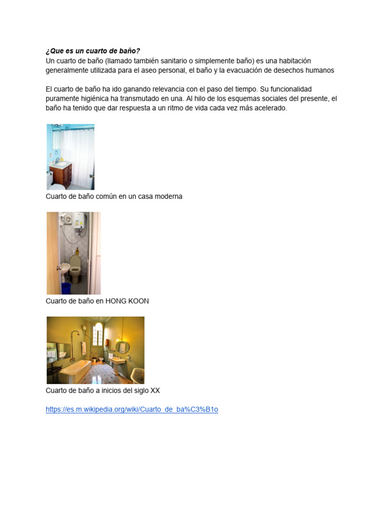 ¿Que Es Un Cuarto de Baño | PDF