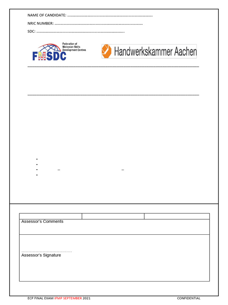 ECP Practical Exam Paper - Machining | PDF