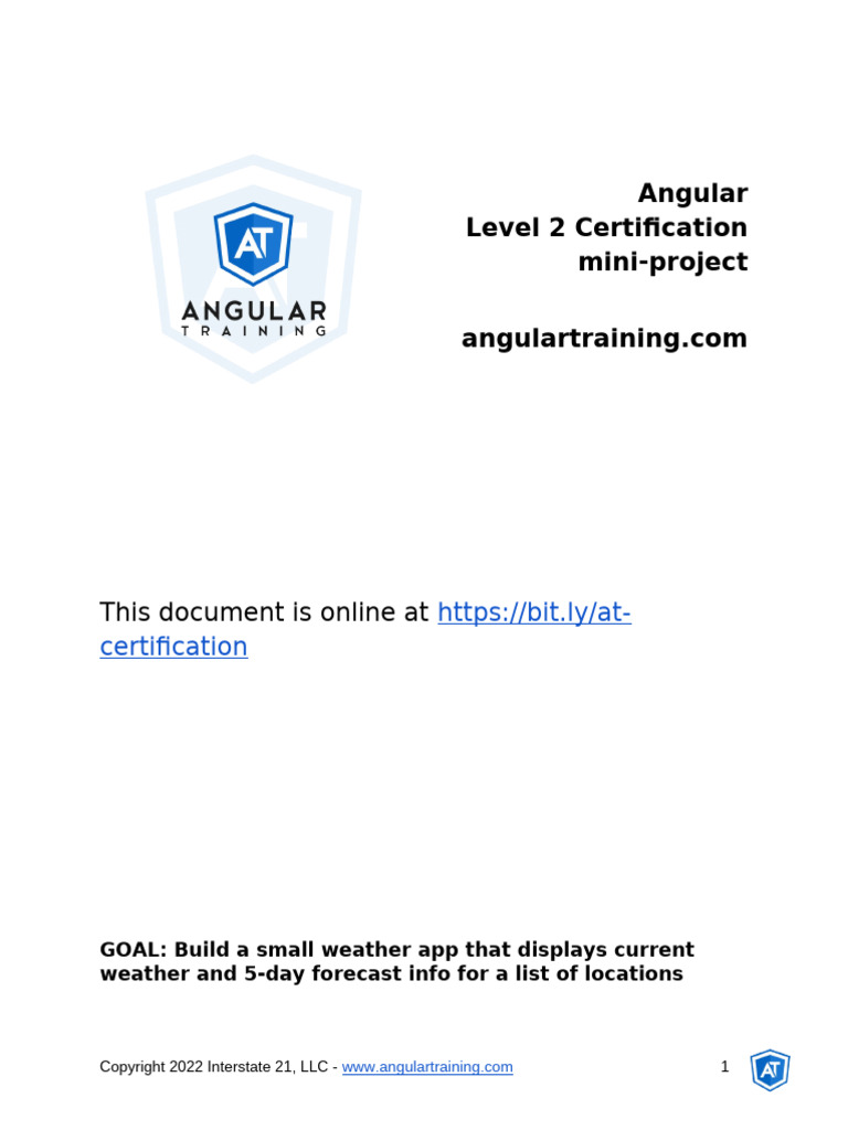Angular Level 2 Certification Mini-Project | PDF
