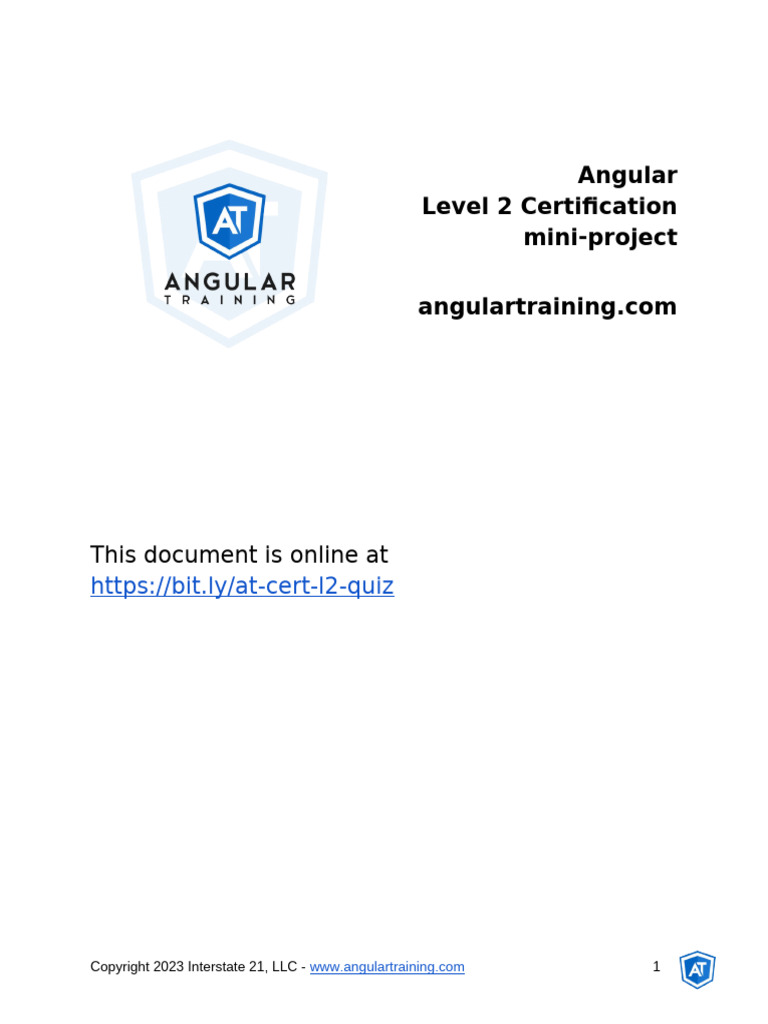 Angular Level 2 Certification Mini-Project - Quiz Maker | PDF