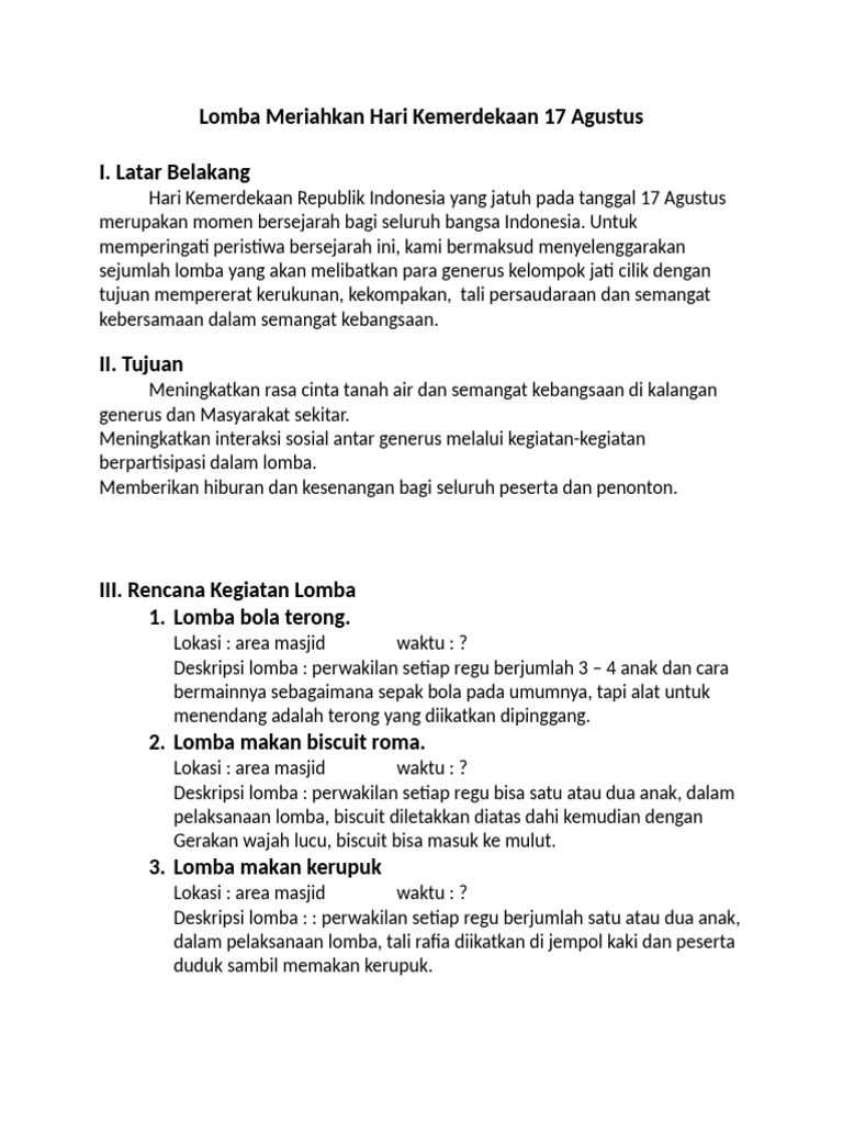 Proposal 17 Agustus | PDF