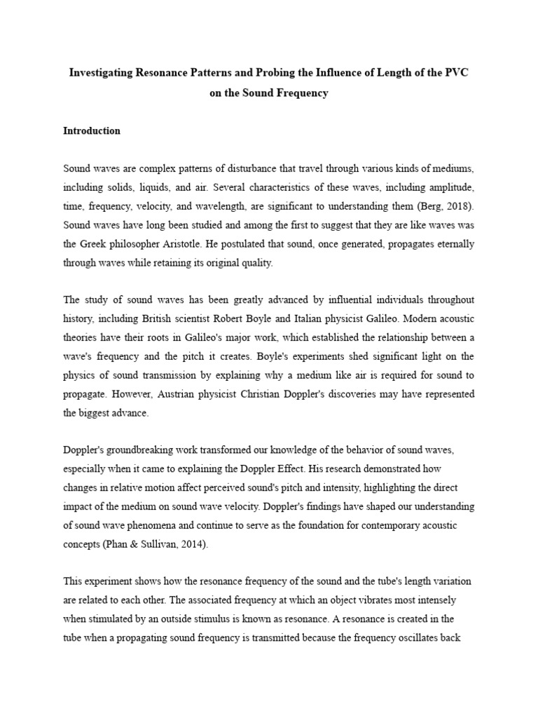 Work Plan For 2nd Experiment - Waves and Acoustics | PDF