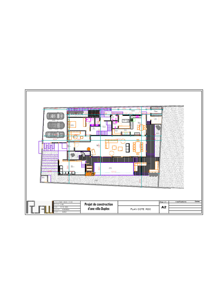 24 10 02 DWG Plan Cote RDC Villa Konan-Model | PDF