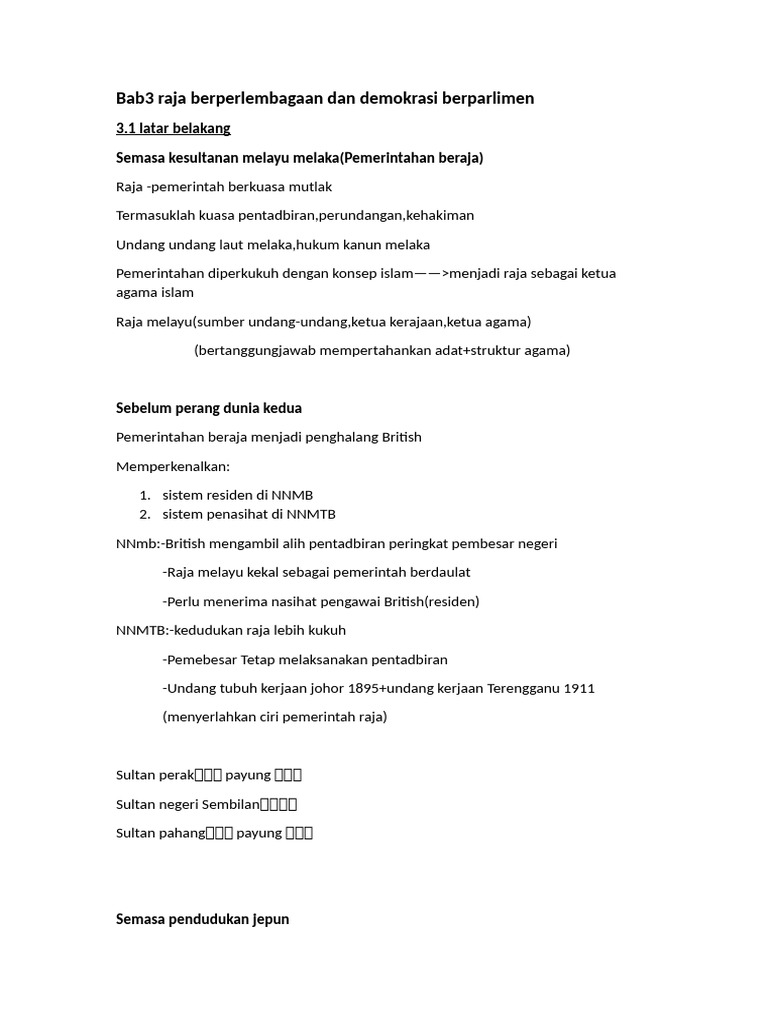 Bab3 Raja Berperlembagaan Dan Demokrasi Berparlimen | PDF Bab3 Raja Berperlembagaan Dan Demokrasi Berparlimen | PDF