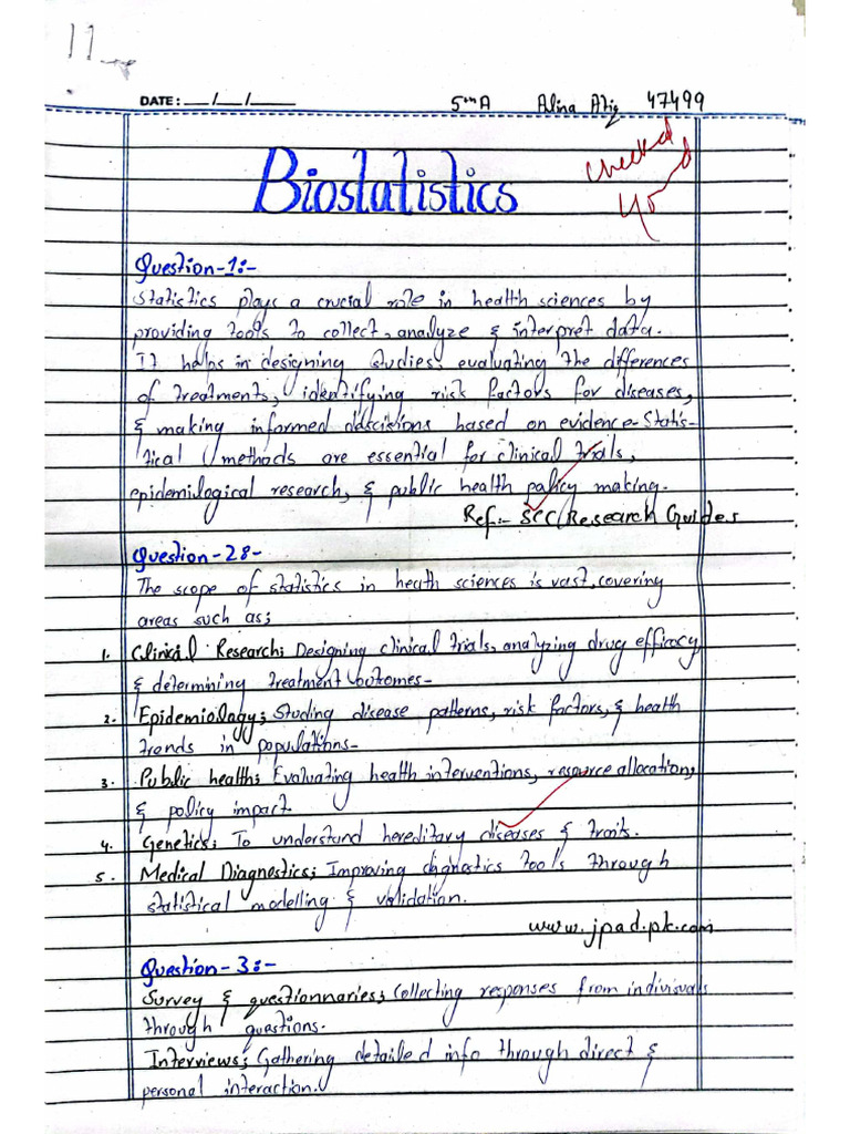 Biostatistics Assignment | PDF