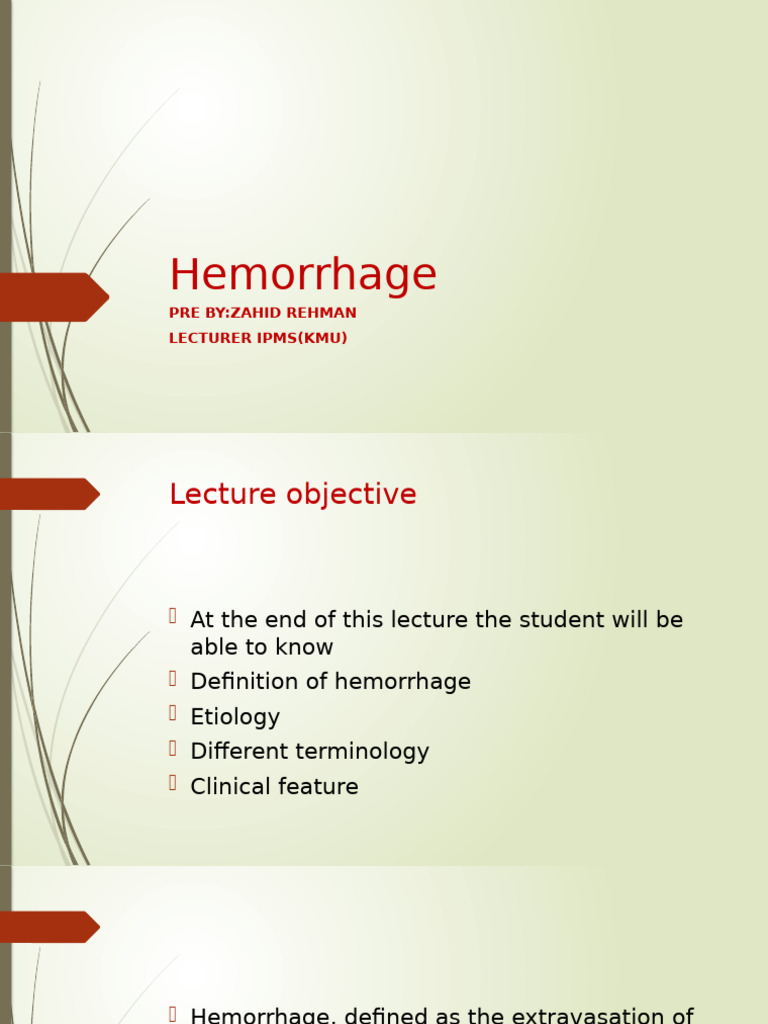 Hemorrhage | PDF