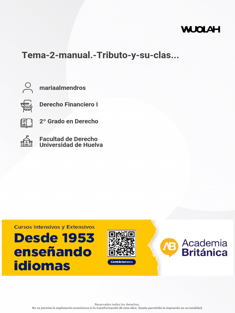 Wuolah Free Tema 2 Manual. Tributo y Su Clases | PDF | Impuestos | Finanzas del gobierno