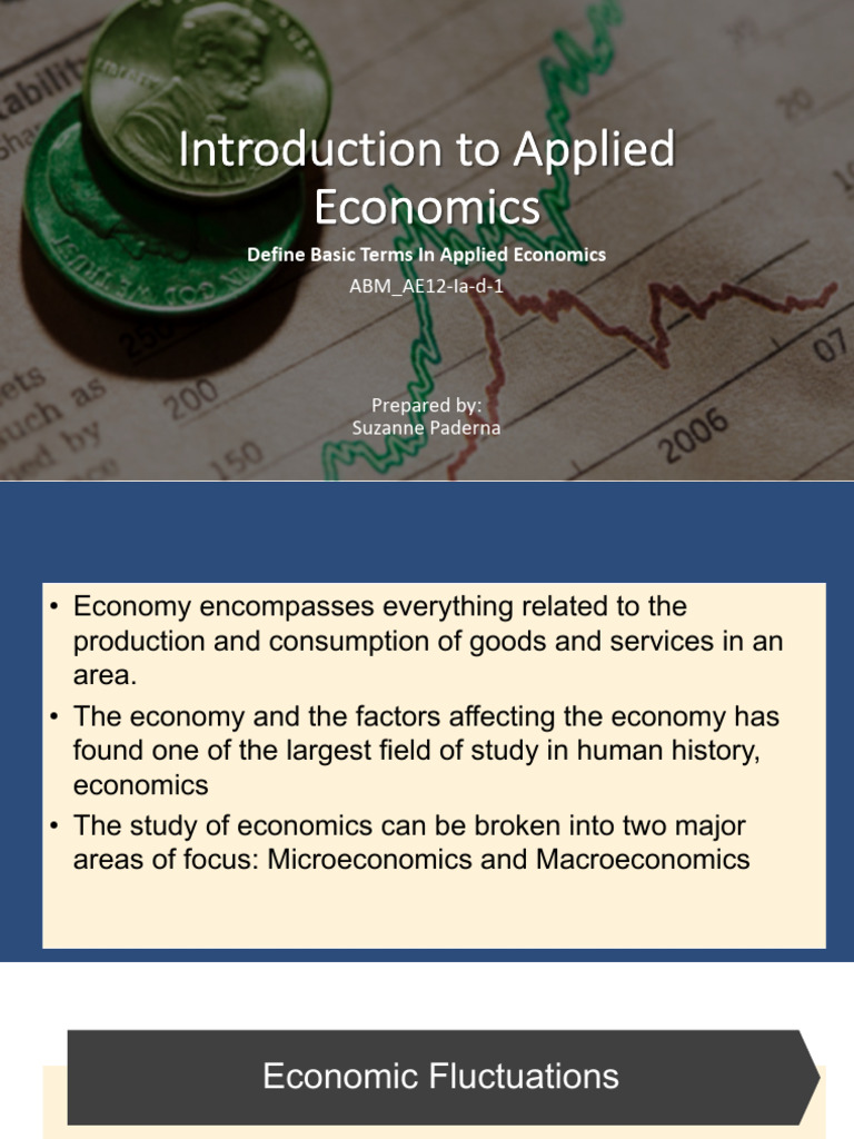Lesson 1.1 Introduction To Applied Economics ABM AE12 Ia D 1 | PDF