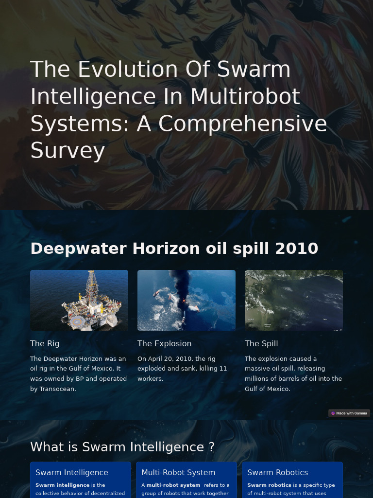 The Evolution of Swarm Intelligence in Multirobot Systems A ...