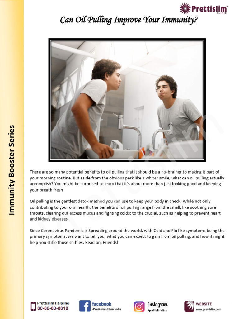 Immunity Booster Series - Can Oil Pulling Improve Your Immunity | PDF