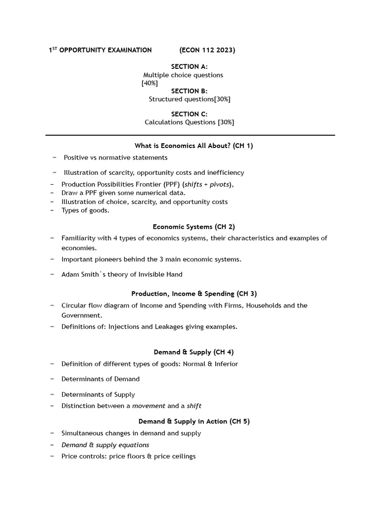 Exam Scope | PDF