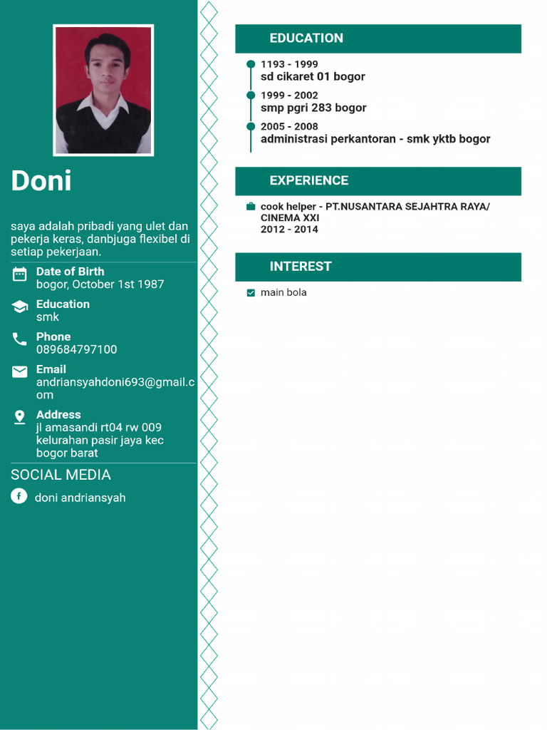 CV Doni Andria Syah | PDF