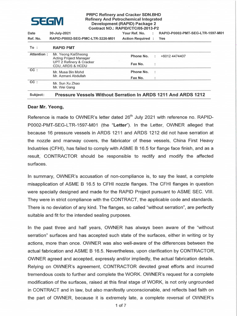 RAPID P0002 SEG PMC LTR 3226 M01 Pressure+Vessels+Without+Serra | PDF
