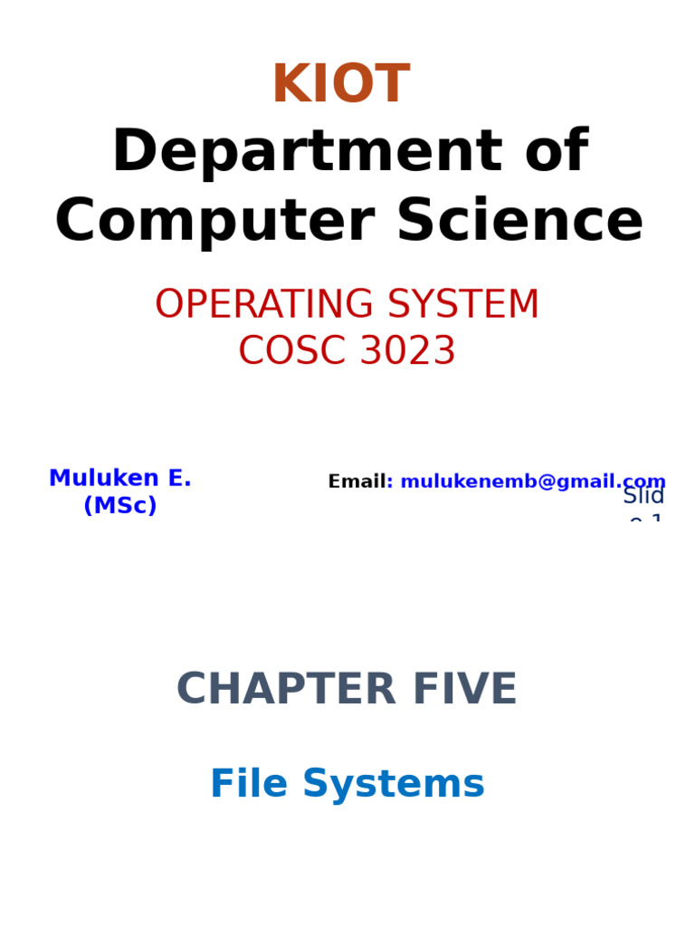 Chapter 5 File System | PDF