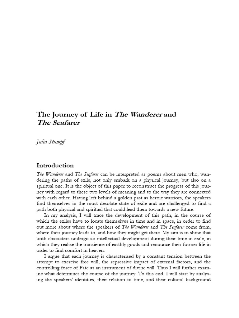 The Journey of Life in The Wanderer and The Seafarer | PDF