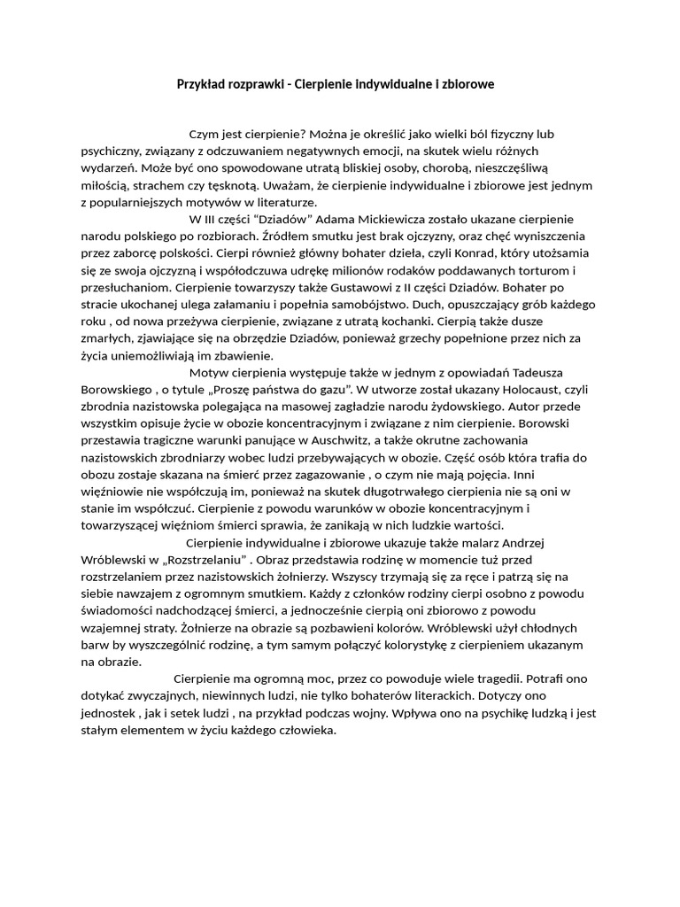 Przykład Rozprawki | PDF