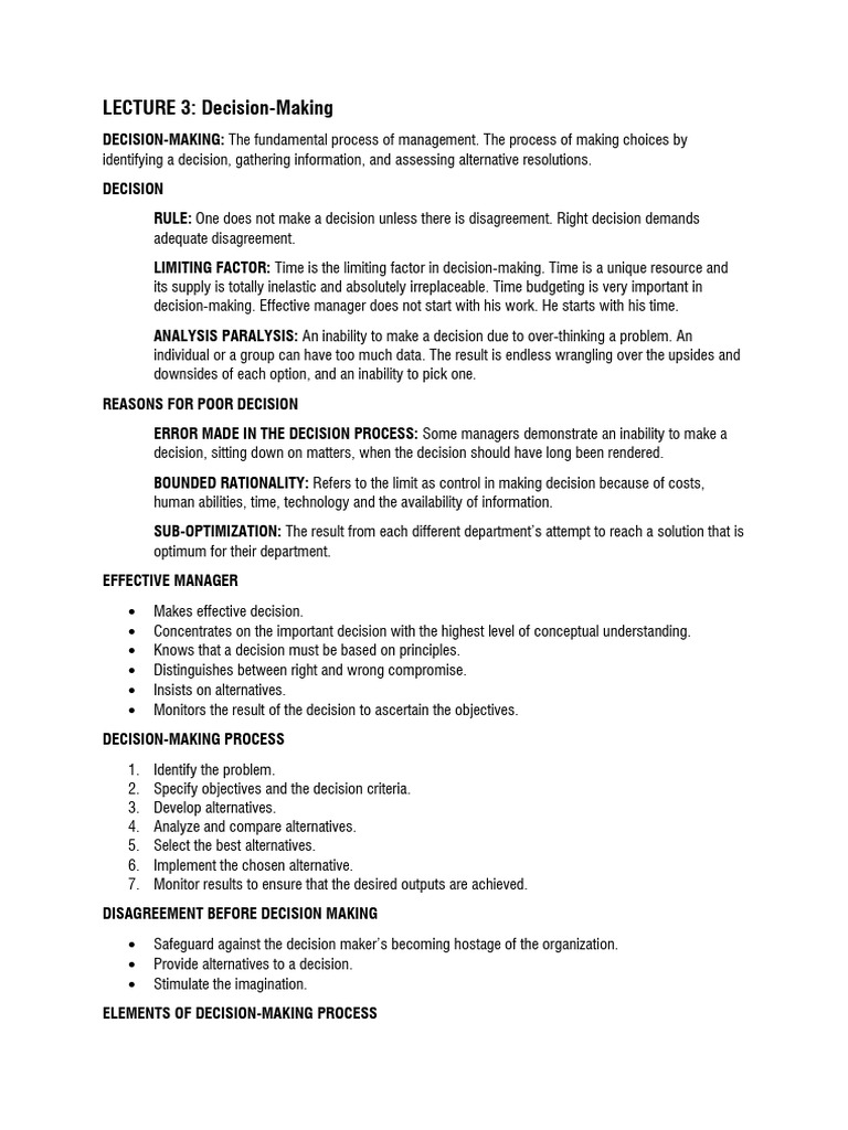 LECTURE 3_Decision-Making | PDF