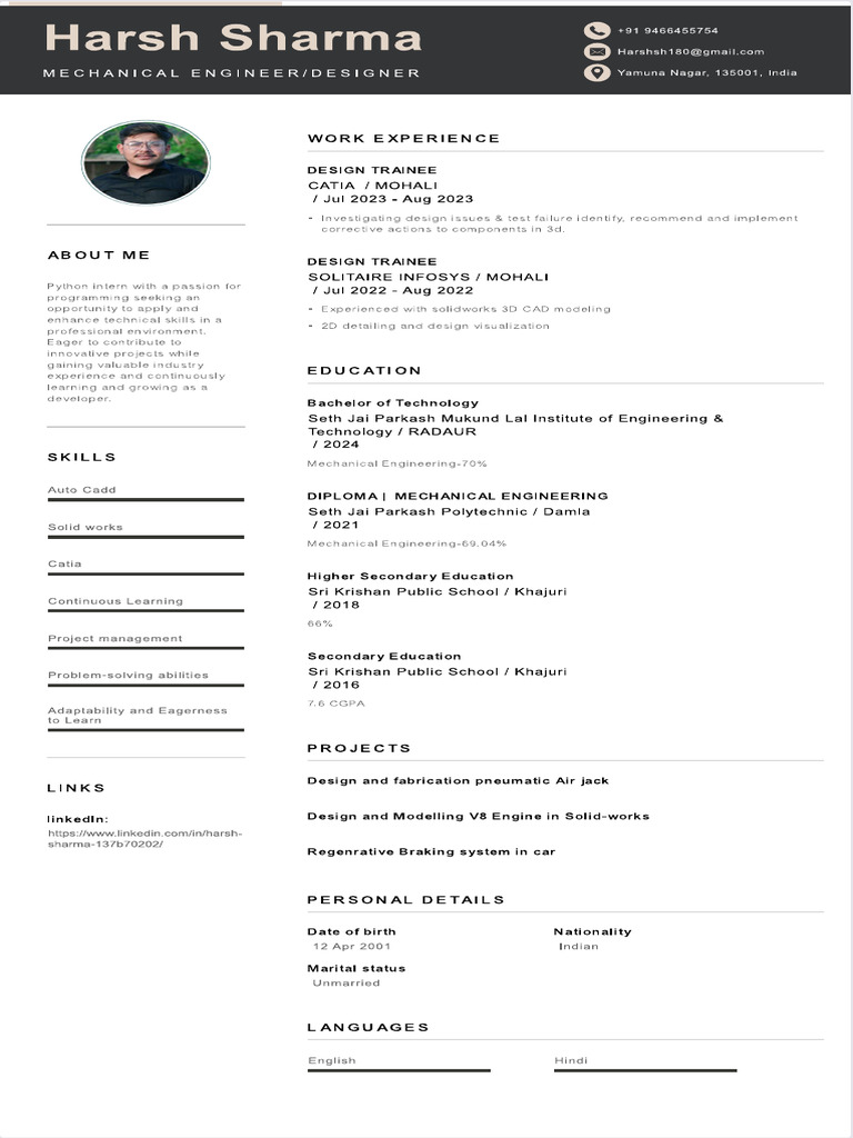 Harsh Sharma Resume | PDF