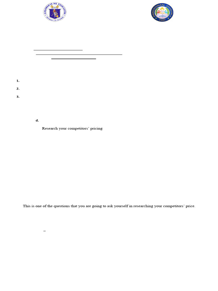Entrep Worksheet Week 9 | PDF