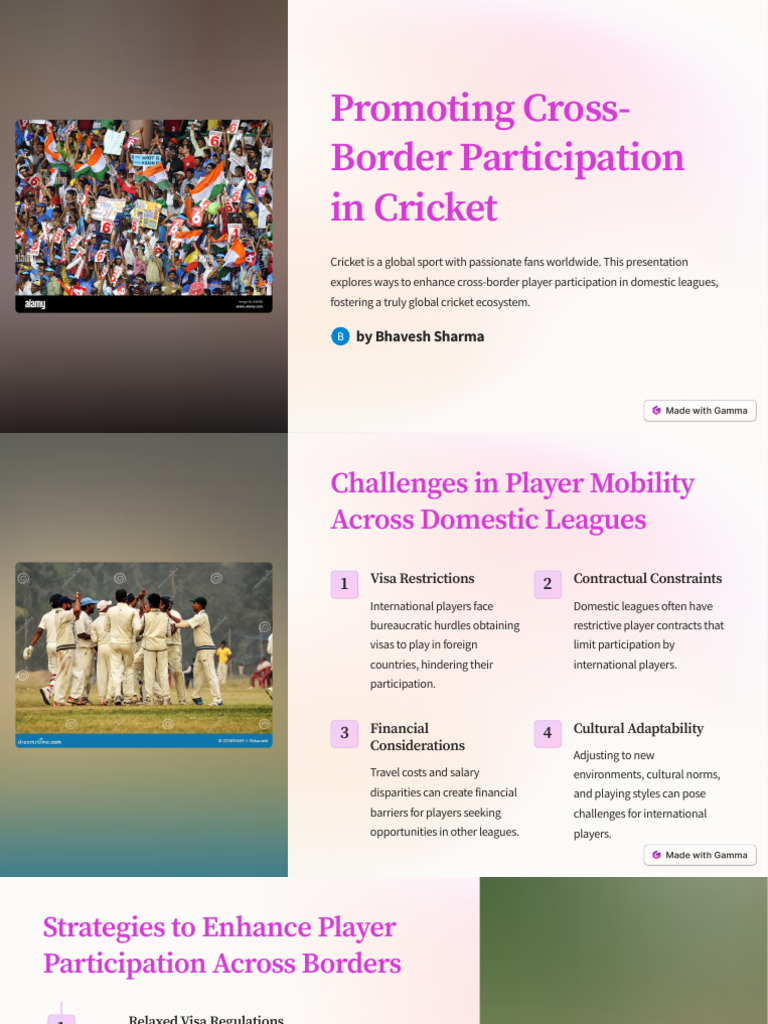 Promoting Cross Border Participation in Cricket | PDF