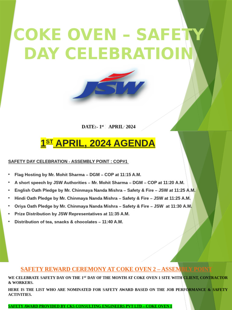 Safety Reward - 1ST April 2024 - JSW - Cop1 | PDF